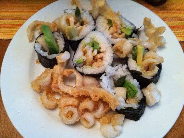 The Best Way to Eat the Calamari Roll Sushi